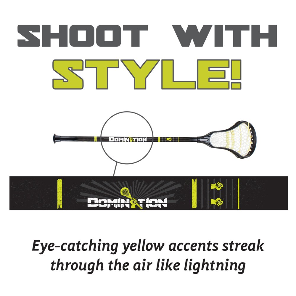 Domination 33" Indoor/Outdoor Lacrosse Mini Stick by Crown Sporting Goods, Black