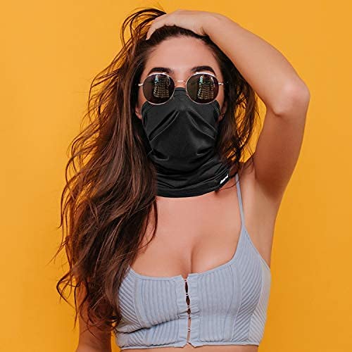 Doerix Neck Gaiter Face Mask Reusable, Cloth Face Masks Bandana Balaclava Cover Scarf Shield (1, Solid-Blue)