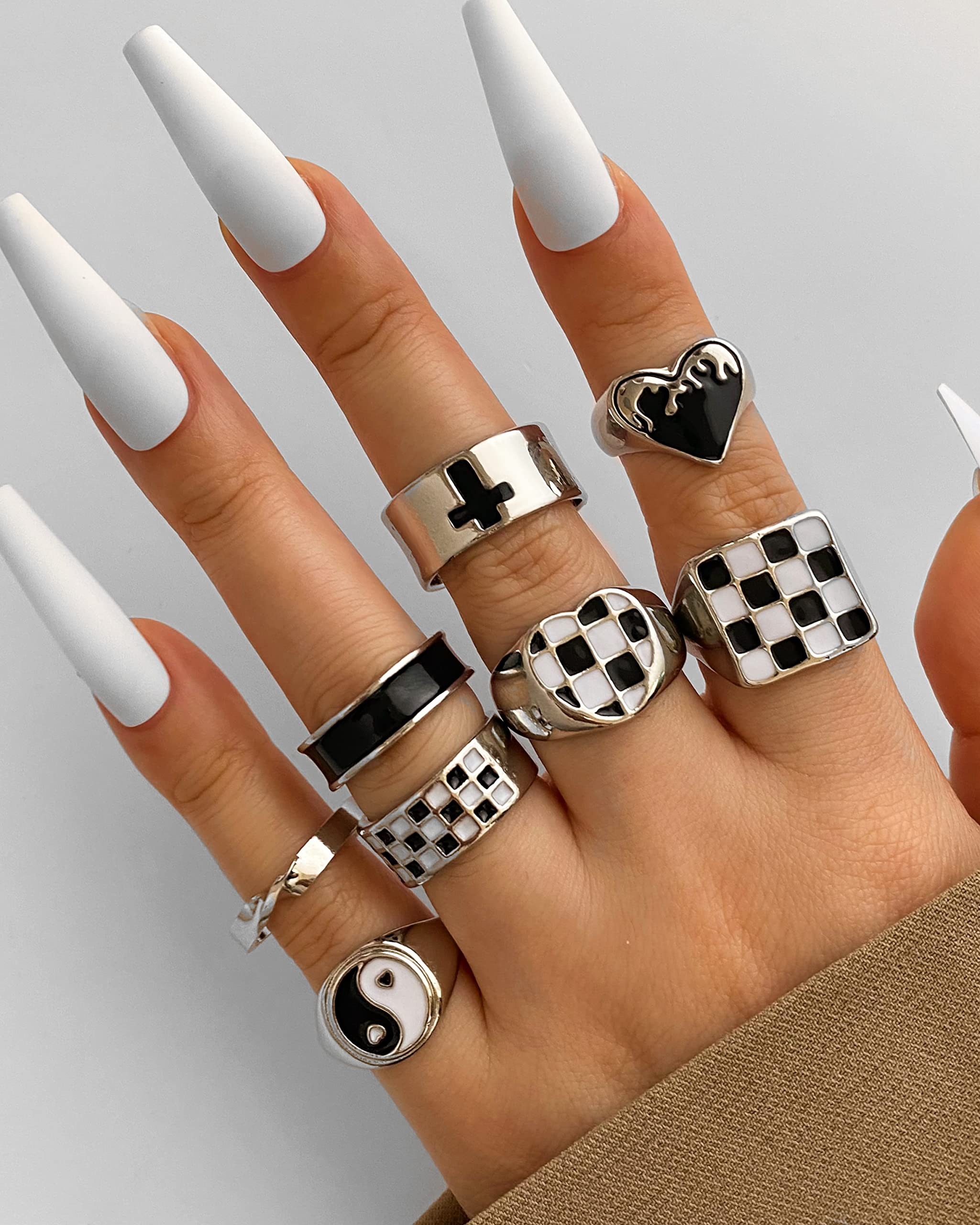 FAXHION 75 Pcs Vintage Silver Knuckle Rings Set for Women, Y2K Stackable Joint Finger Rings, Boho Butterfly Snake Aesthetic Stacking Midi Rings Pack