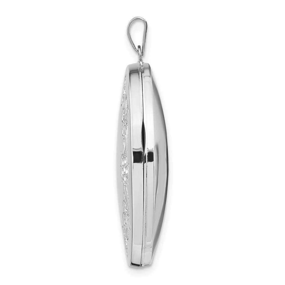 Diamond2Deal 14K White Gold 25mm Locket Pendant