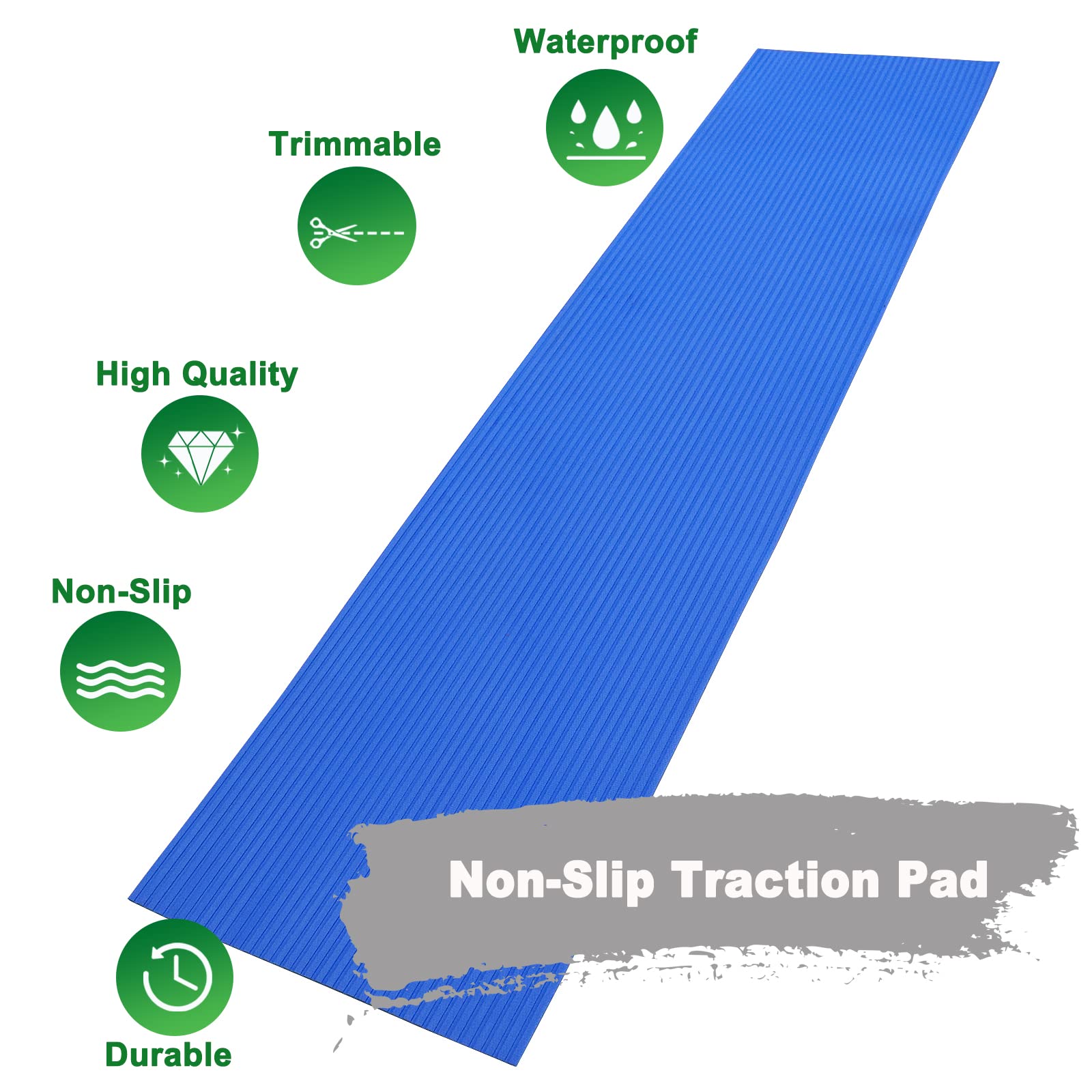 DIY Universal Non-Slip Traction Pad with 3M Adhesive - 47.2in x21.6in Soft EVA Foam Decking Sheet for Surfboard Skid Pad, Boat, SUP Paddle Board, Kayak Seat, Golf Cart, RV Flooring, Steps