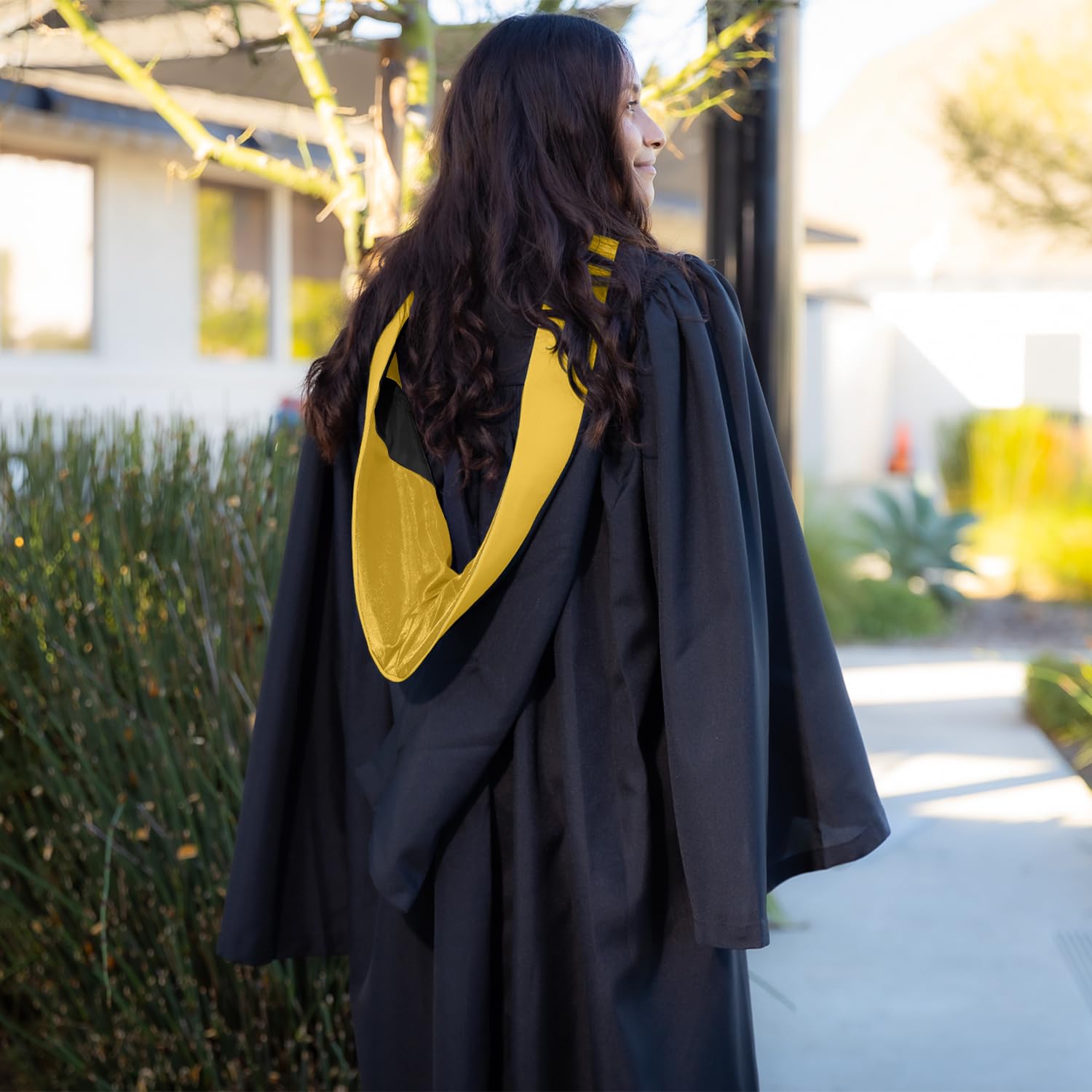 Endea Graduation Bachelors Hood for Science, Mathematics, Political Science, College Degrees - University Academic Regalia (Gold/Gold/Black)