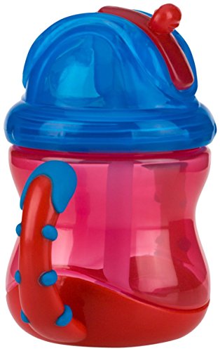 Nuby Two-Handle Flip N' Sip Straw Cup, 8 Ounce, Colors May Vary