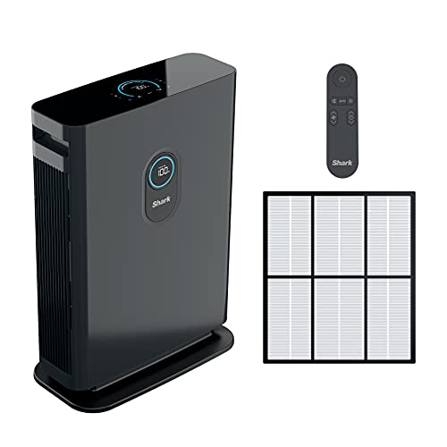 Shark HE402 Air Purifier 4 True HEPA Cleans up to 1000 Sq. Ft., Captures 99.98% of Particles, dust, allergens, Smoke, 0.1β0.2 microns, Advanced Odor Lock, Quiet, 4 Fan, Charcoal Gray