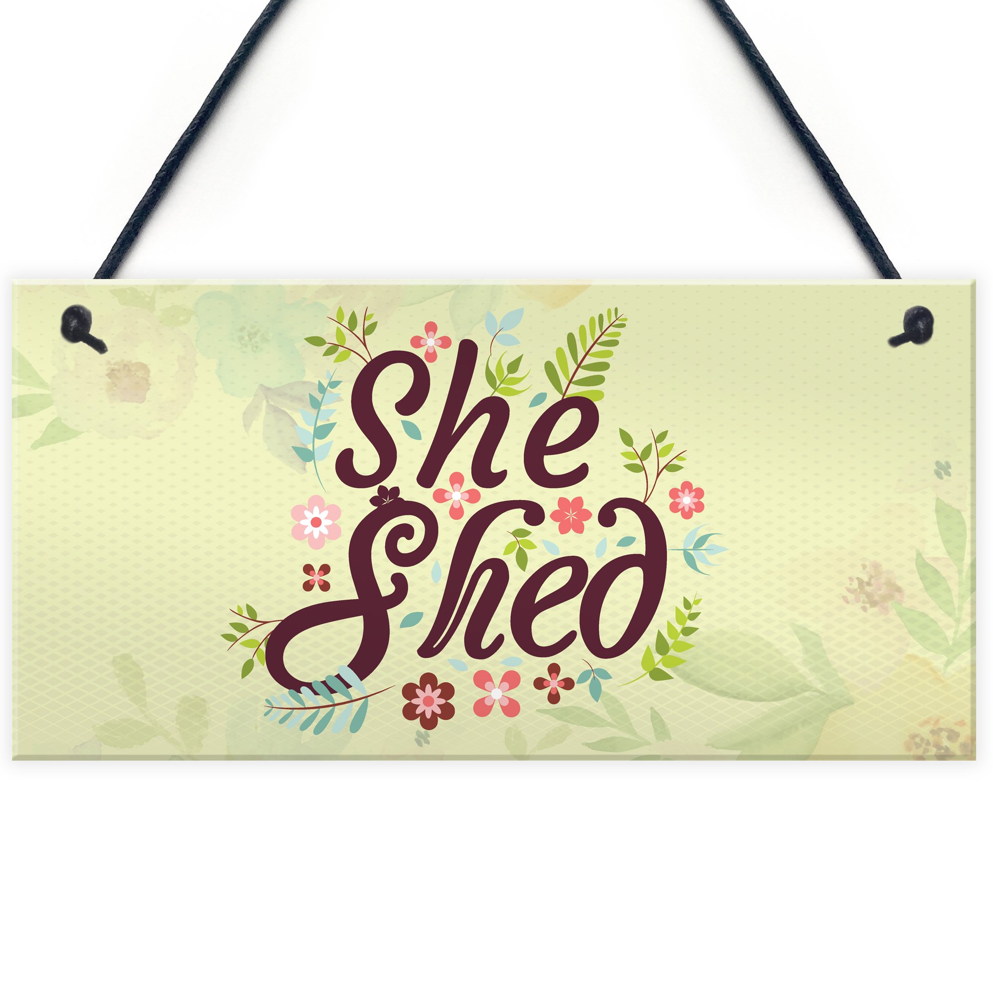 XLD Store She Shed Garden Sign Gift for Her Woman Cave Mum Sister Friendship Home Plaque