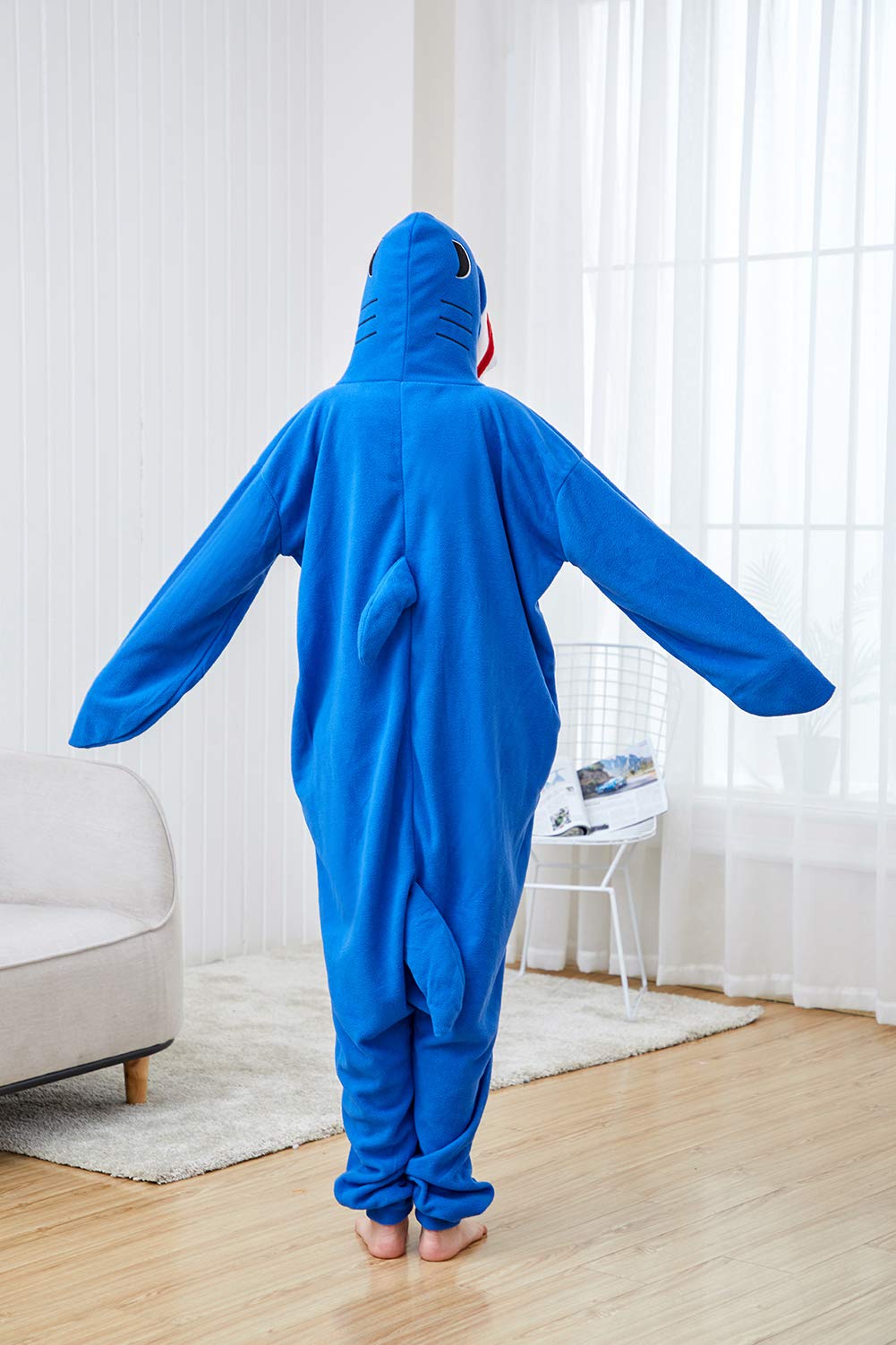 Comfy New Animal Onesie Shark Halloween Cosplay Pajamas Costume Sleepwear Large