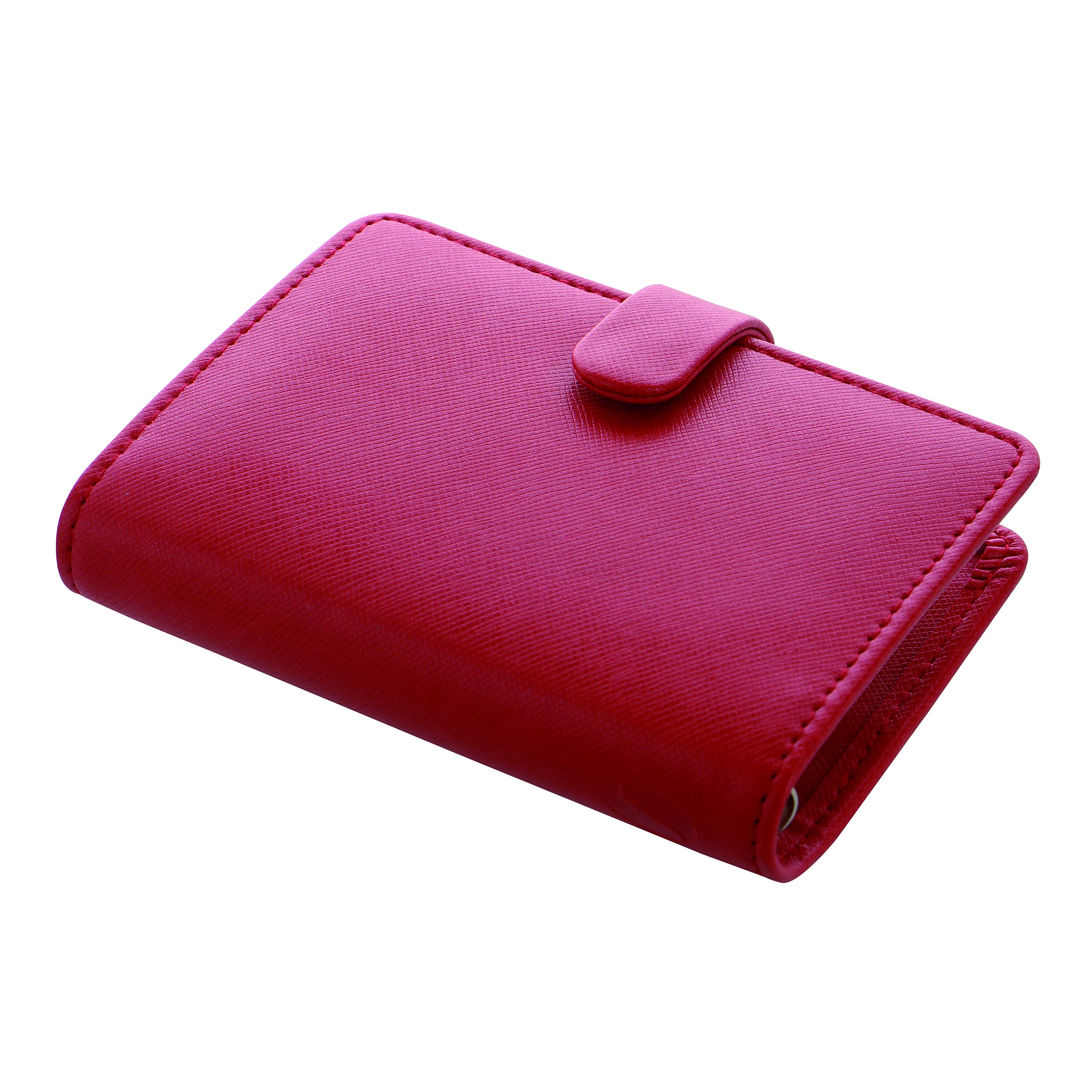 Filofax Saffiano Organizer, Mini Size, Poppy - Cross-Grain, Leather-Look, Five Rings, Week-to-View Calendar Diary, Multilingual, 2022 (C028772-22)