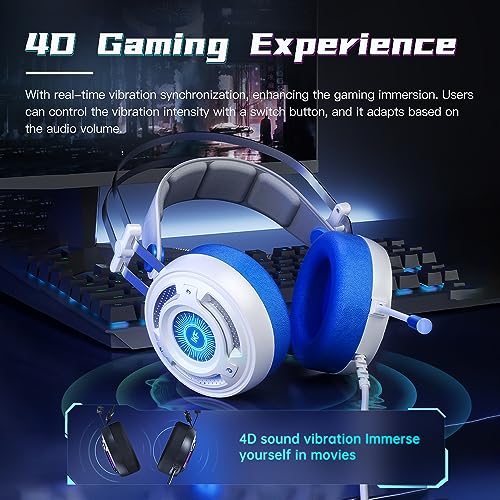 iKF Kira Gaming Wired Headphone for PC - Computer with Noise Cancelling Mic,7.1Surround Sound,50MMDriver -Headset with Call Noise Cancelling for PS4/PS5, Laptop, Office(Black)