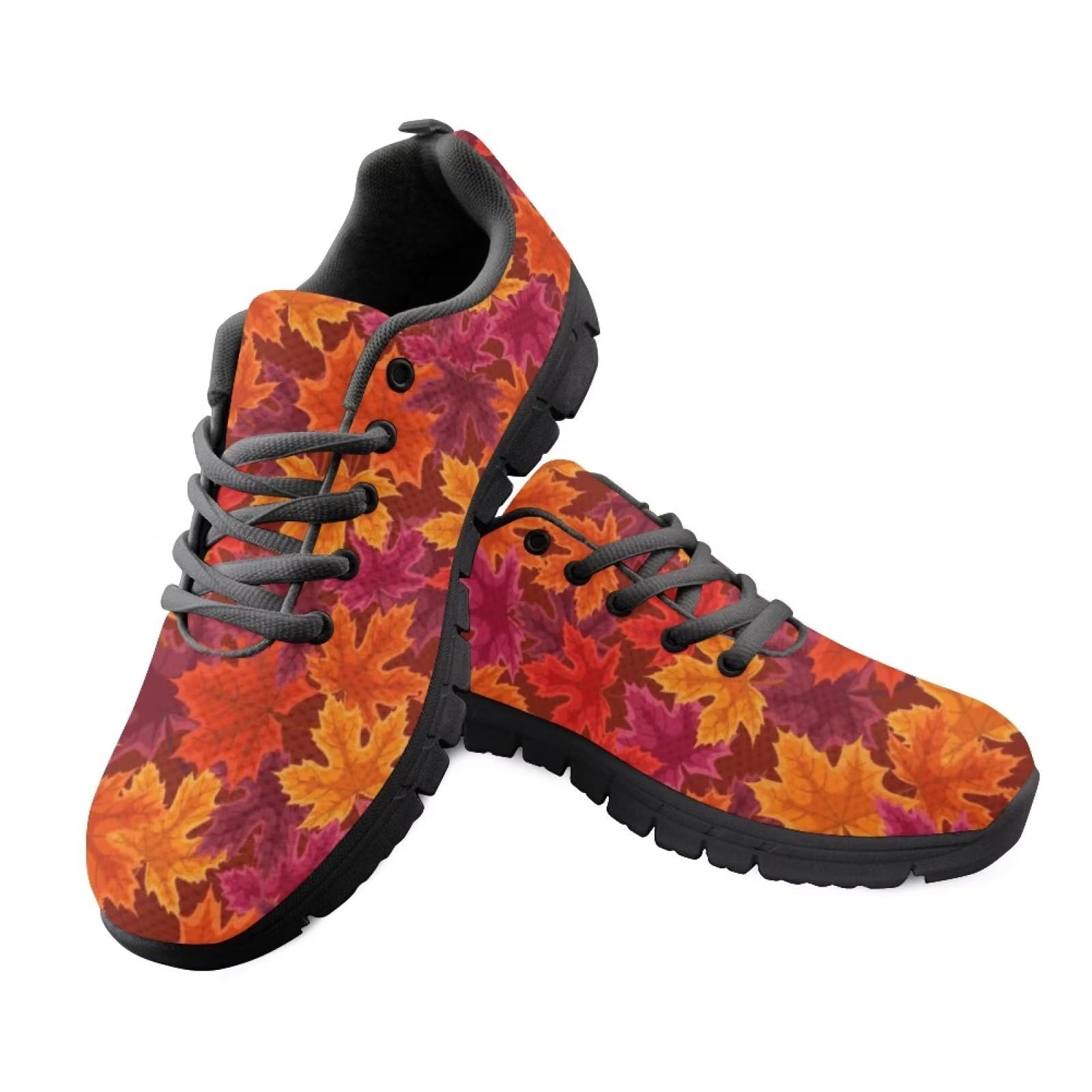 FKELYI Womens Athletic Sneakers Maple Leaf Autumn Fall Design Outdoor Sports Road Running Jogging Shoes Trainers 39