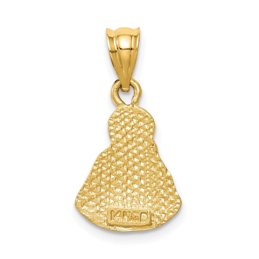 Diamond2Deal Gift for Mothers Day 14k Yellow Gold Brushed Diamond-cut Jesus Pendant
