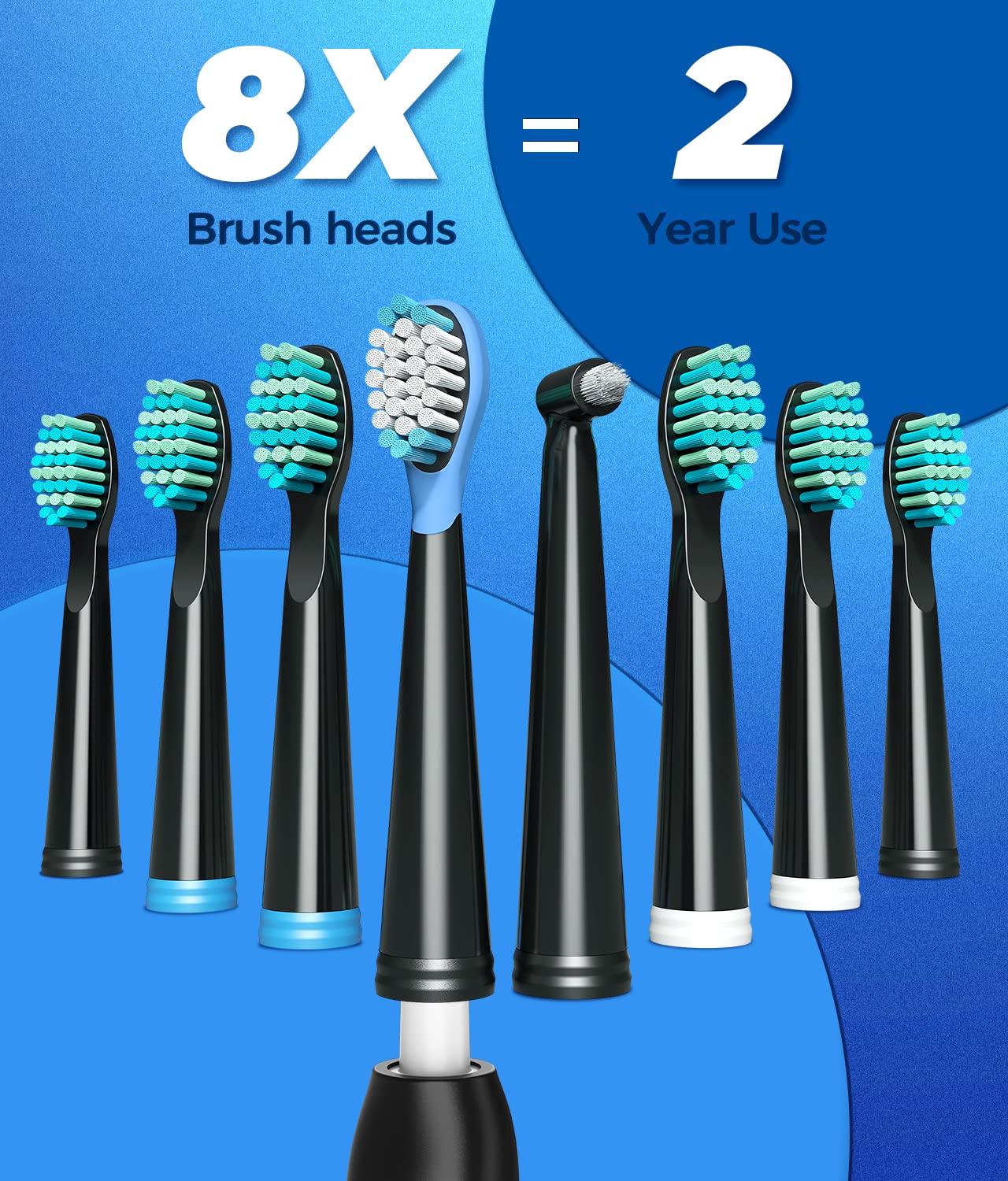TEETHEORY Sonic Electric Toothbrushes for Adults and Kids, 8 Brush Heads Electric Toothbrush with 40000 VPM Deep Clean 5 Modes, Rechargeable Toothbrushes Fast Charge 4 Hours Last 30 Days