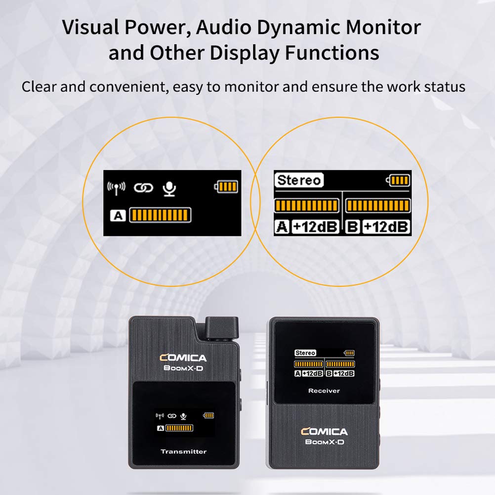 comica Boom X-D D1 Wireless Lavalier Microphone, Digital Transmitter and SLR Receiver System with Clip for Interview, YouTube, Facebook Live, Volgging