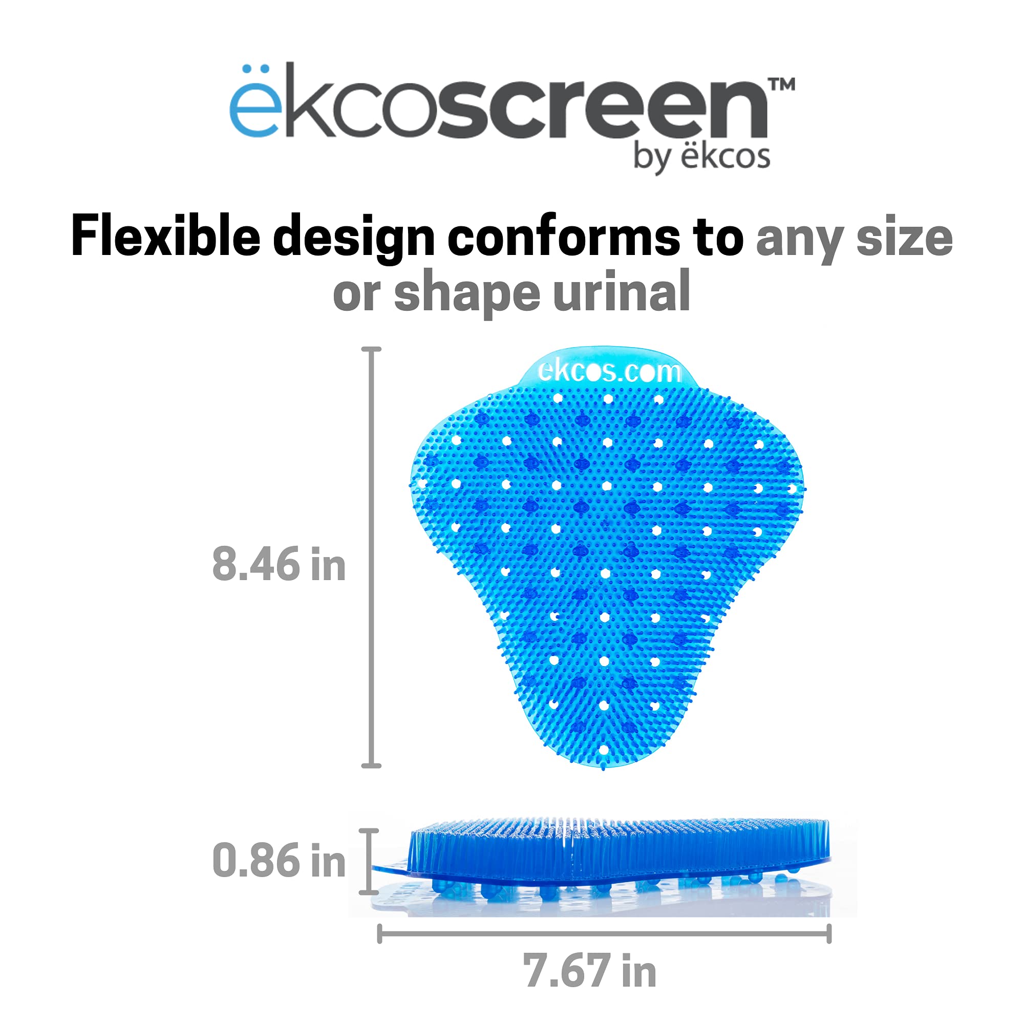 Ekcos Innovations EKS-8BM-12 ekcoscreen 60 Day Premium Anti-Splash Urinal Screen, for Heavy Use Public Restrooms, Blue/Mango, 7x8-Inch (Pack of 12)