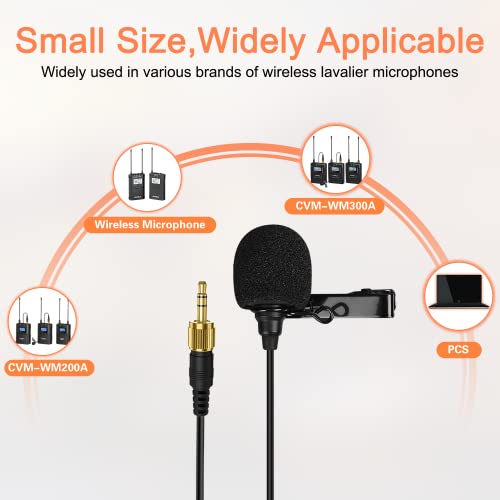 comica Lavalier Microphone, CVM-M-C1 Cardioid Lavalier Lapel Microphone CVM-WM200/CVM-WM300/WM100 Wireless Microphone System, Sennheiser and Other Wireless Lavalier Transmitter