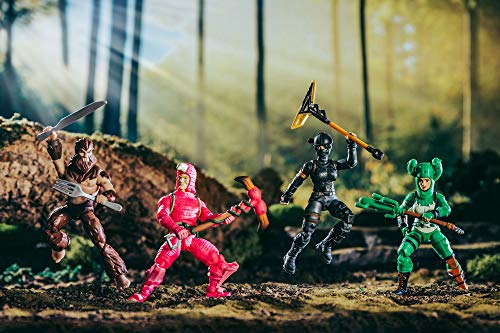 Fortnite Alchemist Squad Mode, 4 Figure Pack - 4 Inch King Flamingo, Prickly Patroller, Bigfoot, Elite Agent Collectible Action Figures, Plus 5 Harvesting Tools, 4 Weapons, 4 Building Materials