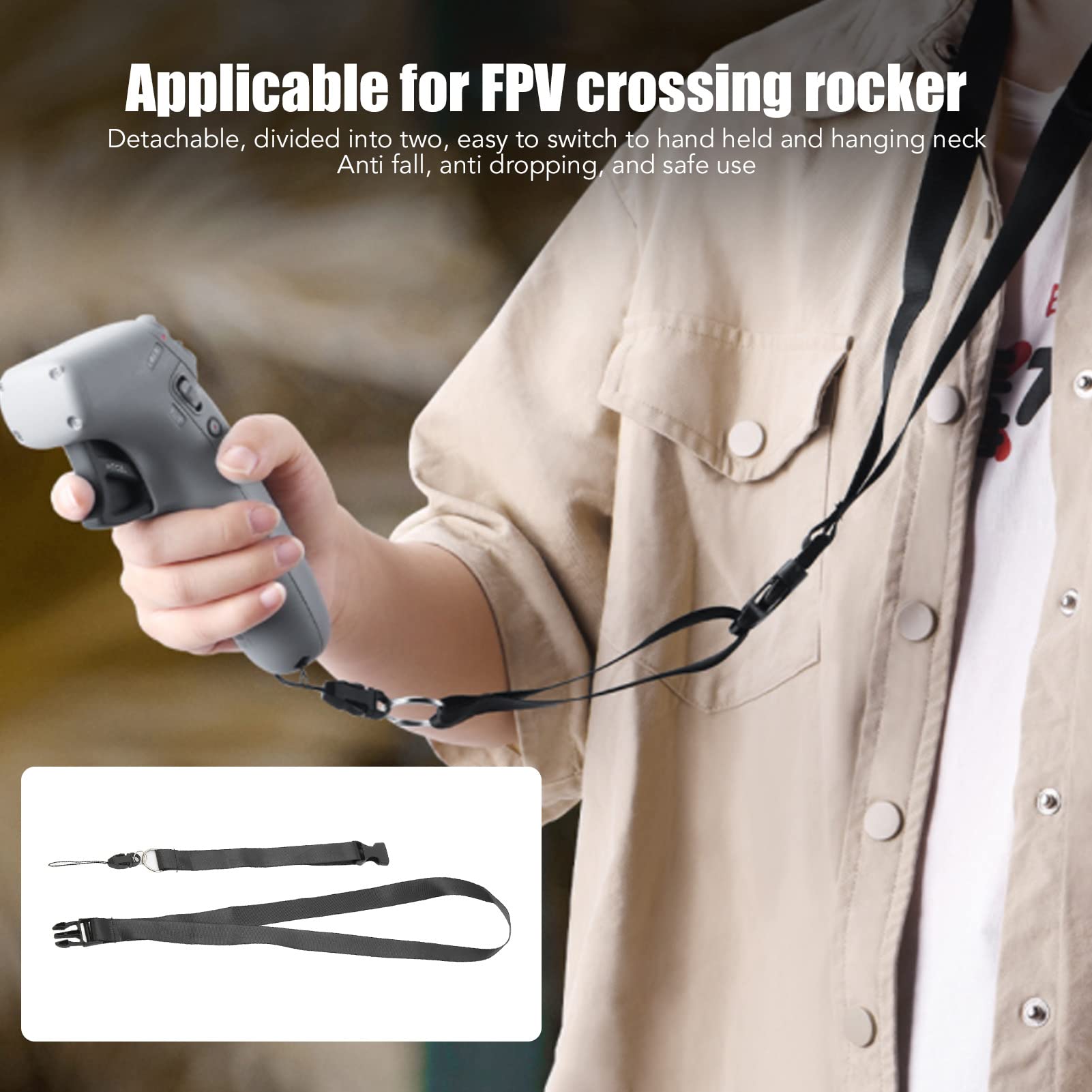 Crossing Rocker Protective Lanyard, Nylon Detachable Motion Controller Neck Strap Durable Anti Lost for Shooting