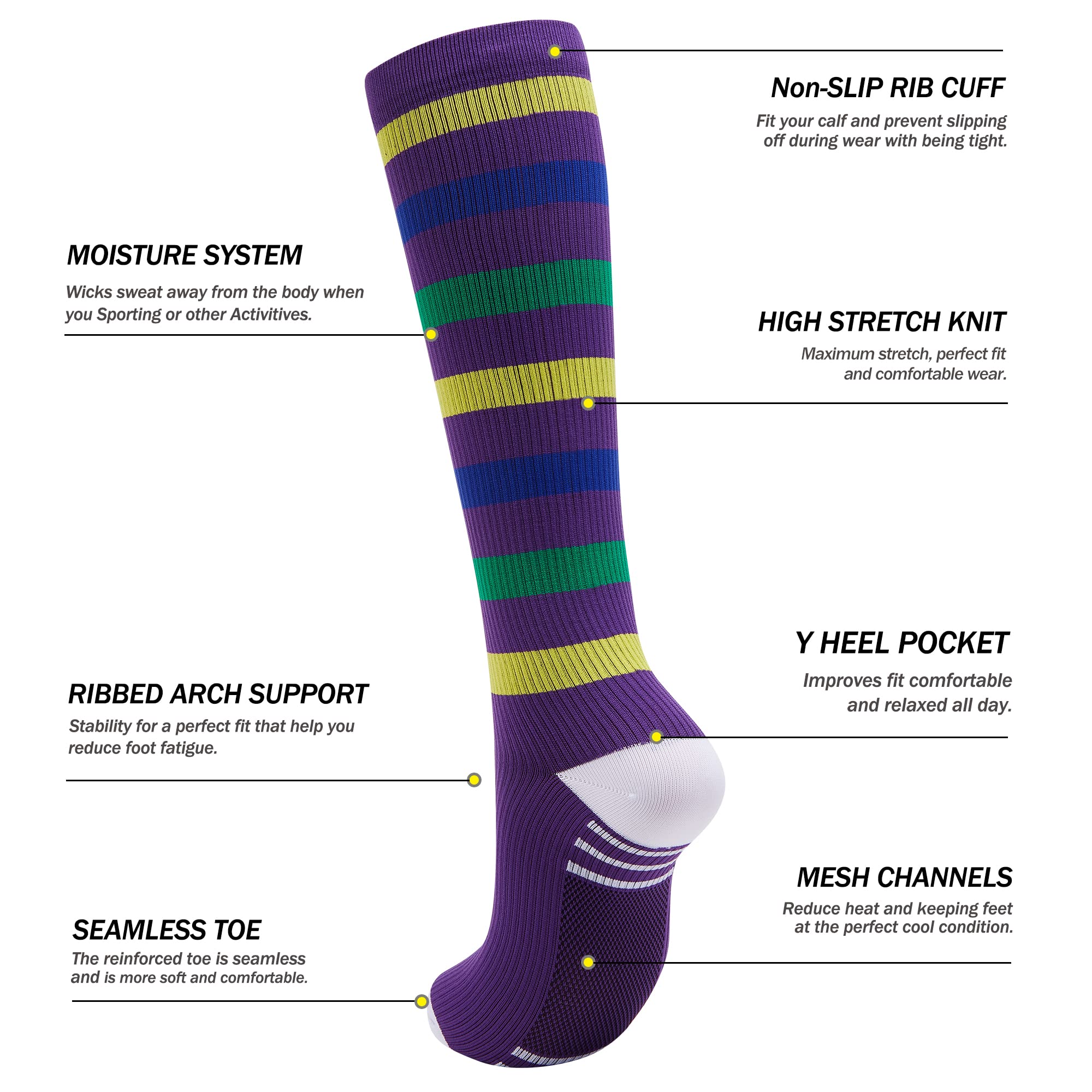DOVAVA Compression Socks for Women & Men (15-25mmHg), Stylish Graduated Stocking for Circulation (Small-Medium, Style C)