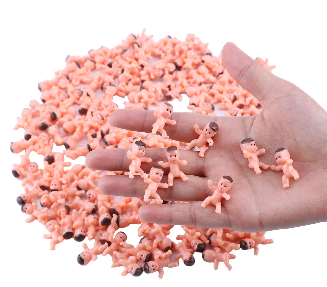 Mini Babies, 200pcs 1Inch Mini Plastic Babies for Baby Shower Ice Cubes Game Tiny Babies Baby Party Favor Supplies Decorations