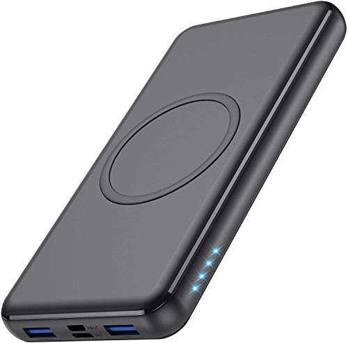 Ekrist Wireless Portable Charger Power Bank, PD 26800mAh Quick Cell Phone Wireless Charging, 2 Input+4 Output QC3.0 External Power Delivery USB-C Battery Pack Compatible with iPhone 12/11, Samsung