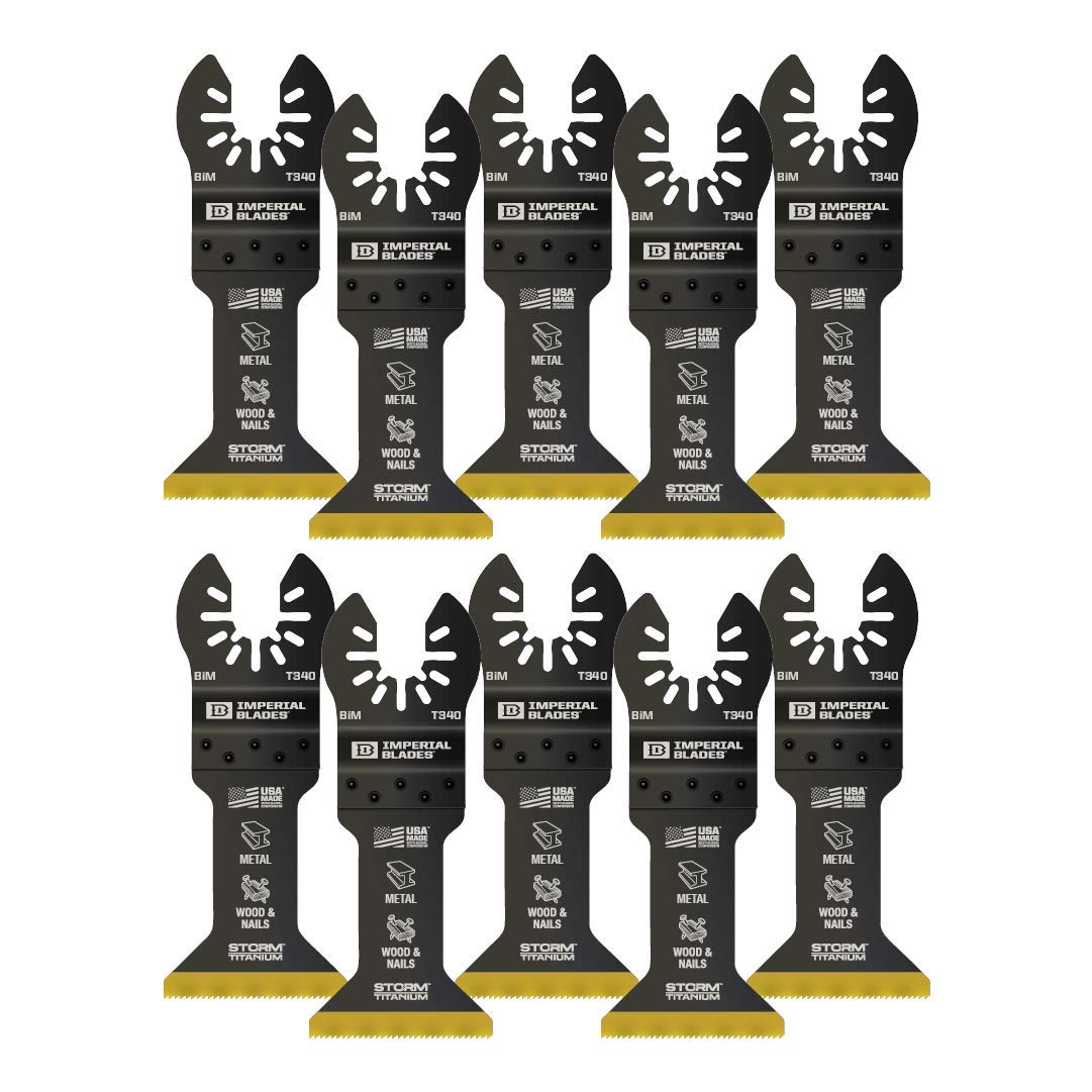 Imperial Blades IBOAT340-10 One Fit 1-3/4" Multi-Material Storm Titanium Metal/Wood Blade, 10PC