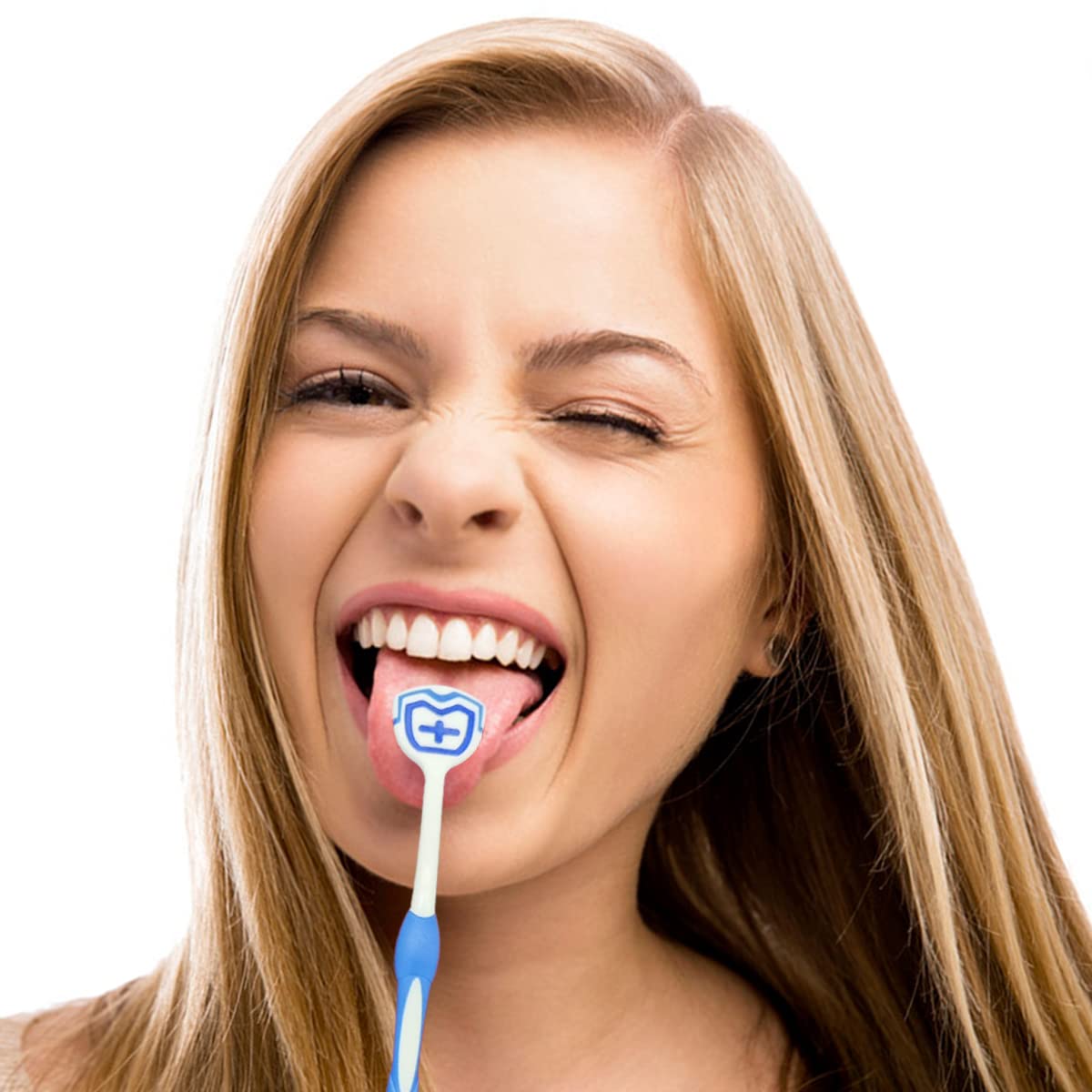 Tongue Brush, Tongue Scraper, Tongue Cleaner Helps Fight Bad Breath, 3 Tongue Scrapers, 3 Pack (Blue & Orange & Red)