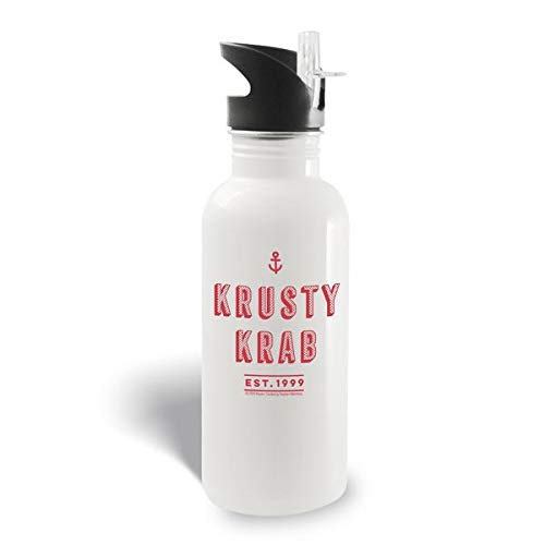 The Krusty Krab Secret Recipe 20 oz Screw Top Water Bottle with Straw