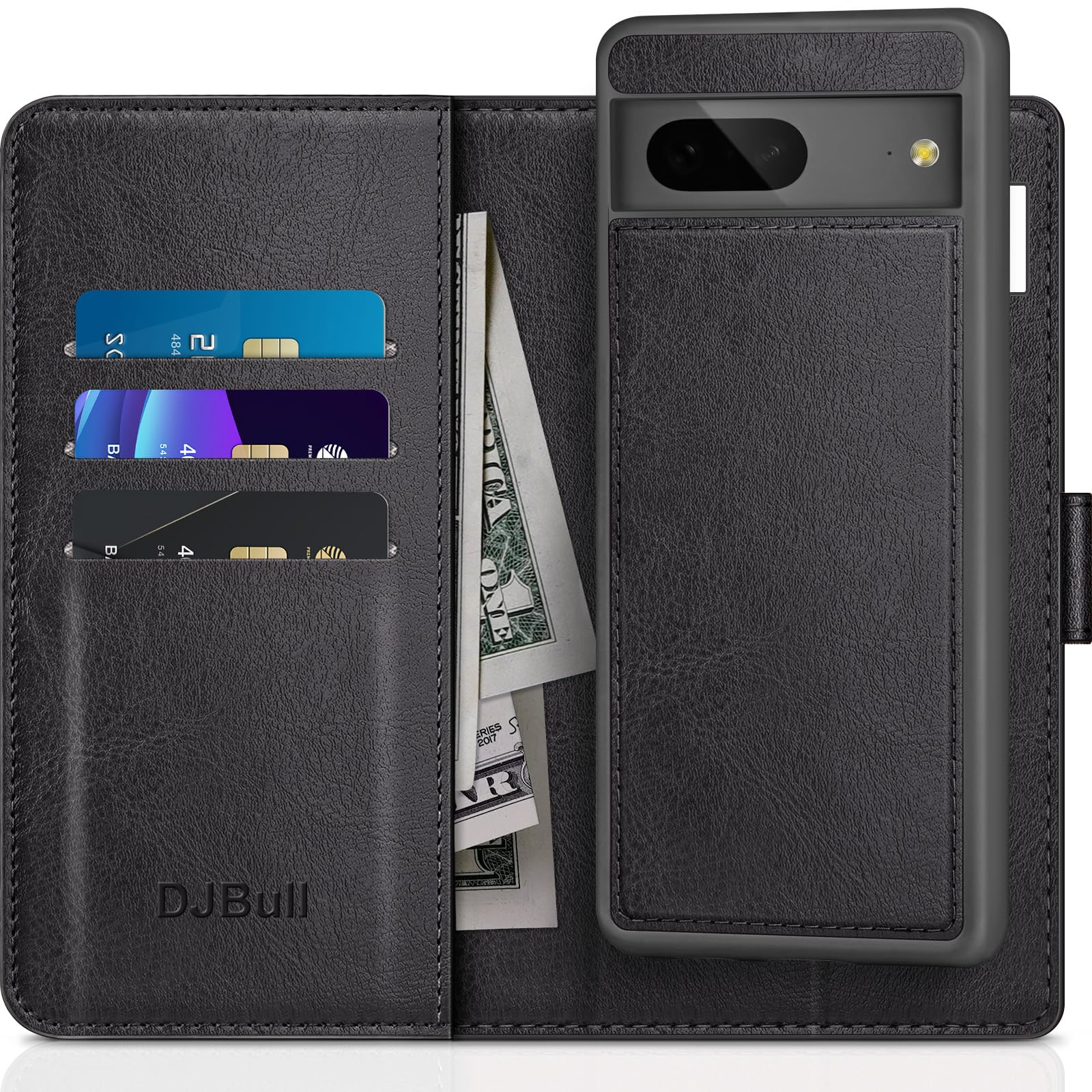 DJBull 2-in-1 Detachable for Google Pixel 7 5G Wallet case with Credit Card Holder【RFID Blocking】,Flip Folio Book PU Leather protective Cover Women Men for Pixel 7 Phone case Light Brown