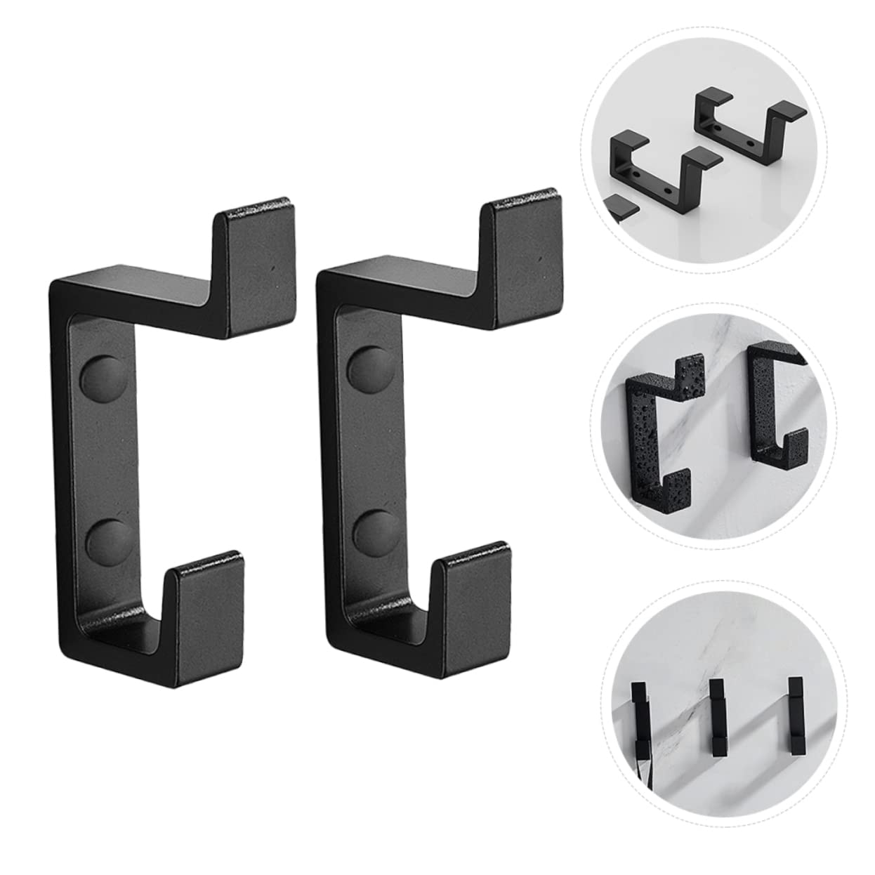 DOITOOL 6 pcs Household for Robe Shelves Heavy Hanger Hook Home Clo Coats Towel Hat Double Modern Key Stylish Bedroom Useful Durable Black Mounted Bathroom Entryway Rack Storage Coat