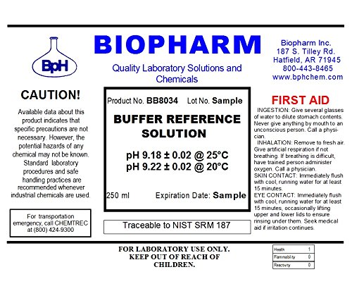 pH Buffer Calibration Kit 3-Pack: 250 mL (8.4 fl oz) Each of pH 4.00, pH 6.86, and pH 9.18 — NIST Traceable Reference Standards for All pH Meters