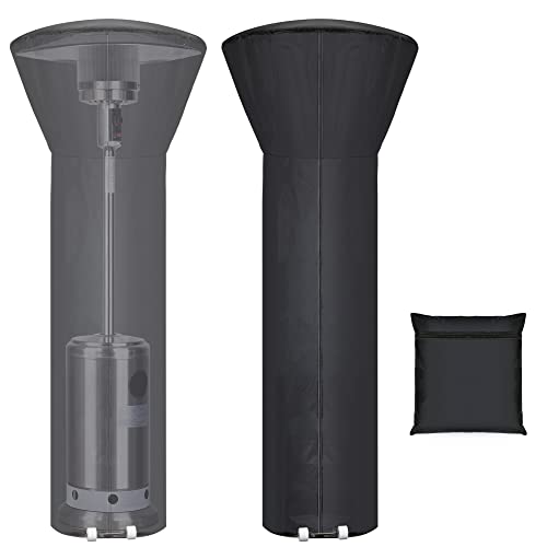 Hayenda Patio Heater Covers, Outdoor Heater Cover with Zipper and Storage Bag Waterproof Covers for Standing Heater, Black 89”Hx33”Dx19”B