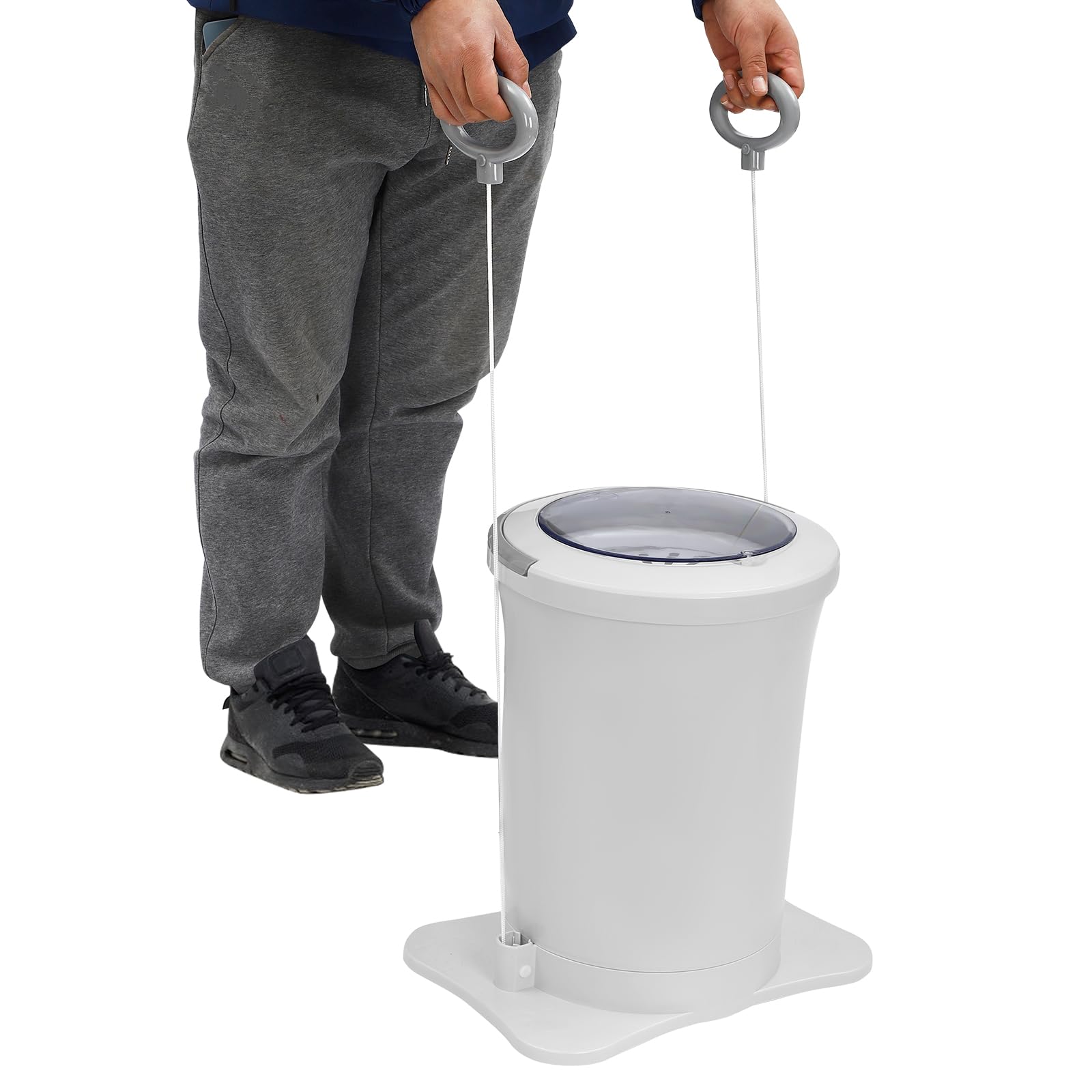 Mini Manual Clothes Dryer, Portable Foot Powered Washing Machine, Manual Draw Cord Spin Dryer for Home, Dorm, Apartment, RV, Travel, Outdoor Use (Blue)