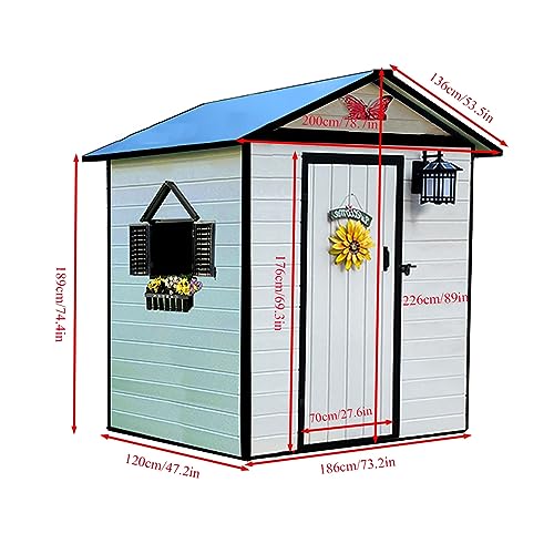 Storage shed,Sheds-Outdoor Storage Sheds,Storage shed with Ventilation shutters,Available as Temporary housing,It can Store All Kinds of Tools, with a Lock Design to Avoid Losing Items (Color : P)