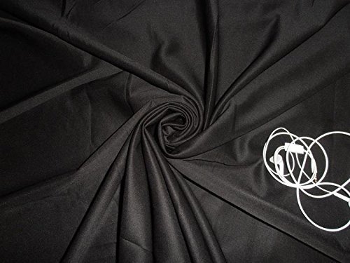 puresilks Black Neoprene/Scuba Fabric 59" Wide-1 mm Thick,Fashion,Scuba,Sportwear by The Yard