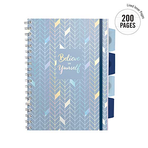 Pukka Pad, 5 Subject Spiral Notebook 3-Pack with Repositionable Dividers - 200 Pages of 80GSM Paper with Perforated Edges, Great for Office, Planning, Staying Organized, Glee, B5-7 X 10in