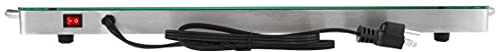 NutriChef Stainless Warming Hot Plate - Keep Food Warm w/ Portable Electric Food Tray Dish Warmer w/ Black Glass Top, For Restaurant, Parties, Buffet Serving, Table or Countertop Use - AZPKWTR45,White