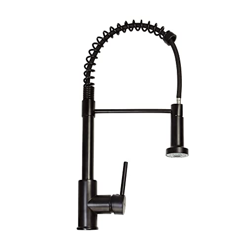 Haymonway Black Kitchen Faucet - Stainless Steel Kitchen Faucets with Pull Down Sprayer - 2 Functions & 360 Degree Kitchen Sink Faucet - Faucet for Kitchen Sink - 1 or 3 Hole Dual Function
