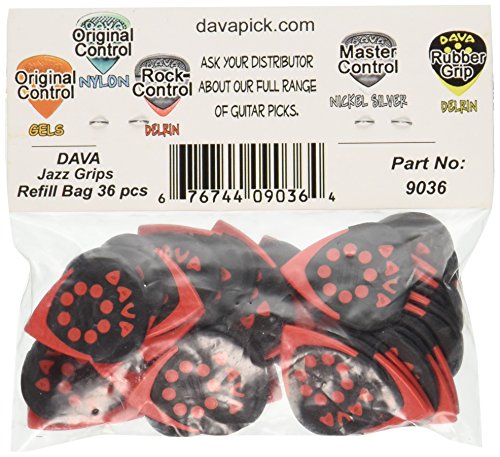 Dava 9036 Delrin Jazz Grip Picks -- 36 Picks