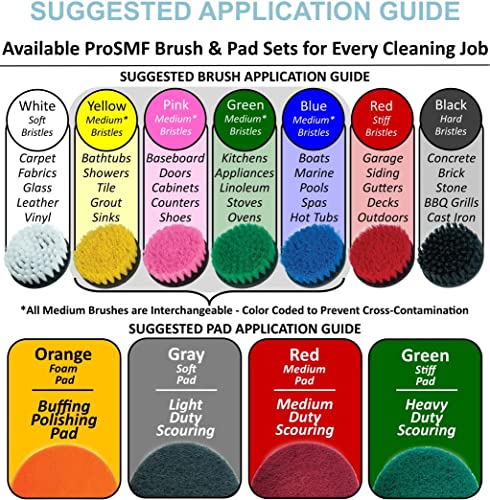 ProSMF Ultimate Drill Brush Set - Drill Brush Attachment Set - Drill Cleaning Brush Attachment Set - Scrub Brush for Drill - Drill Scrubber Brush Kit - Cleaning Brushes for Drill