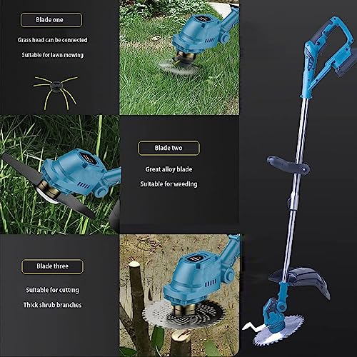 Stringless Weed Trimmer,Electric Weed Lawn Edger Eater Cordless Grass String Trimmer Cutter Tool & 2 24v Battery, Lawn Mower Stringless Trimmer Edger Lawn Tool,Lightweight Portable for Yards