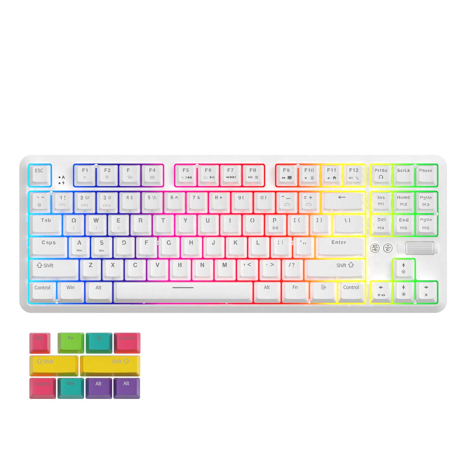 FIRSTBLOOD ONLY GAME. K870T 80% Bluetooth/Wired Dual Mode Mechanical Keyboard, 87 Keys Compact Computer Keyboard with Brown Switch, RGB Backlight