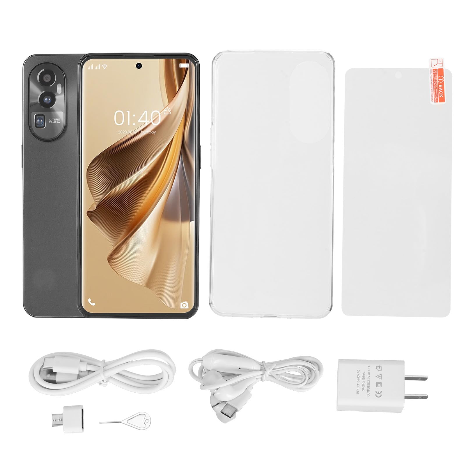 DAUERHAFT Unlocked Smartphone, 6.6 Inch HD Screen Face Recognition 3G Mobile Phone 5MP Front and 13MP Rear Camera with OTG Adapter for Phone Call (#1)
