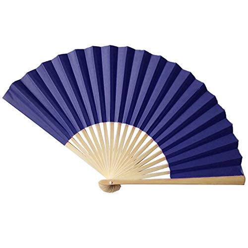 Hand Fans Folding fan Solid Hand Held Paper Fans Bamboo Folding Fans Handheld Folded Fan for Party Hand Fan Cool Bamboo Flower Personalized (Color : D)