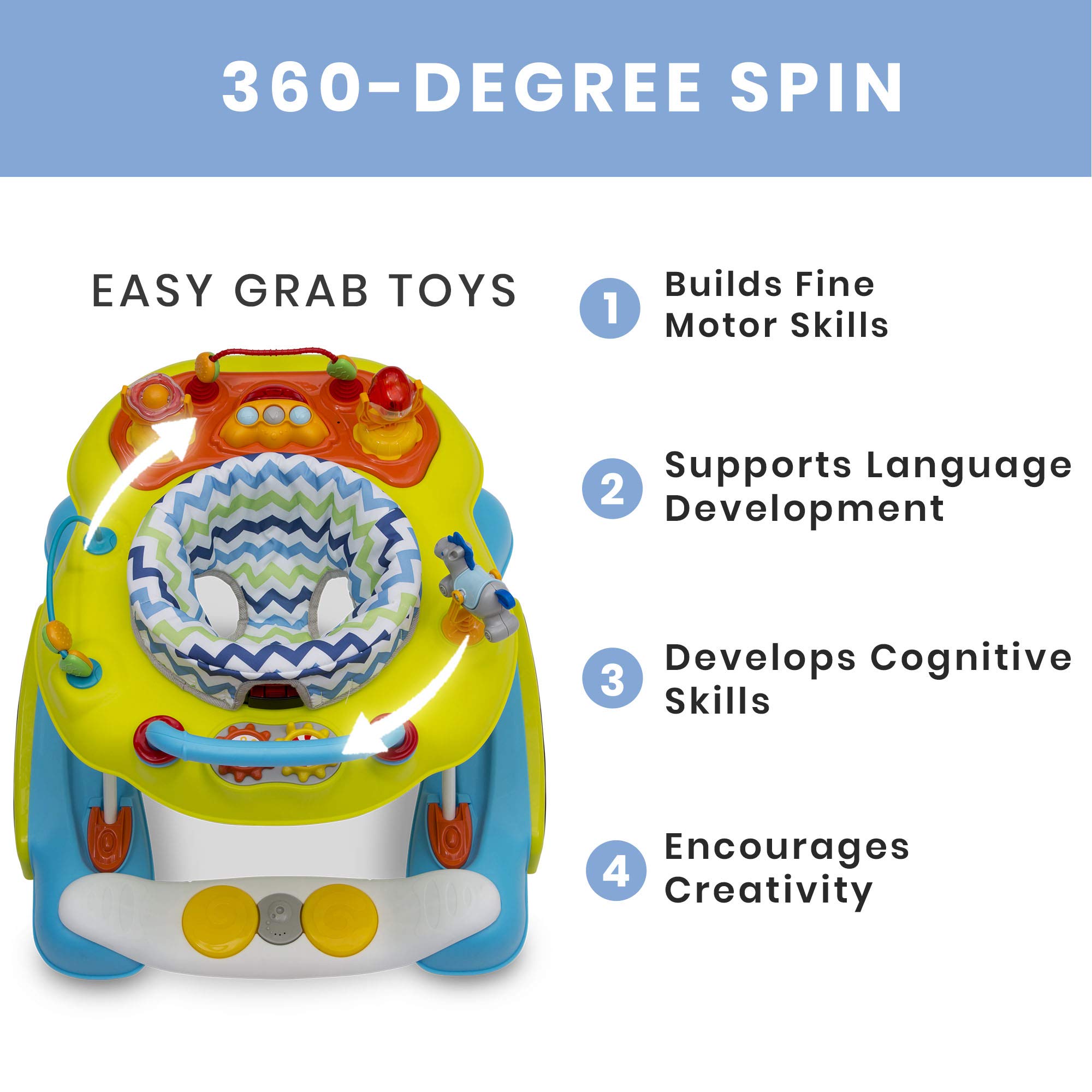 Delta Children 4-in-1 Discover & Play Musical Walker, Scribble