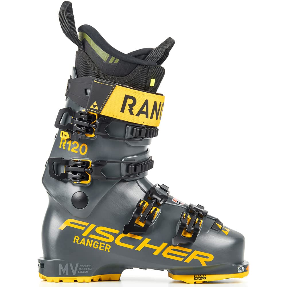 Fischer Men's Ranger 120 GripWalk DYN Alpine Freeride All Mountain Downhill Multi Performance MV Ski Boots, Grey/Grey, Size 26.5