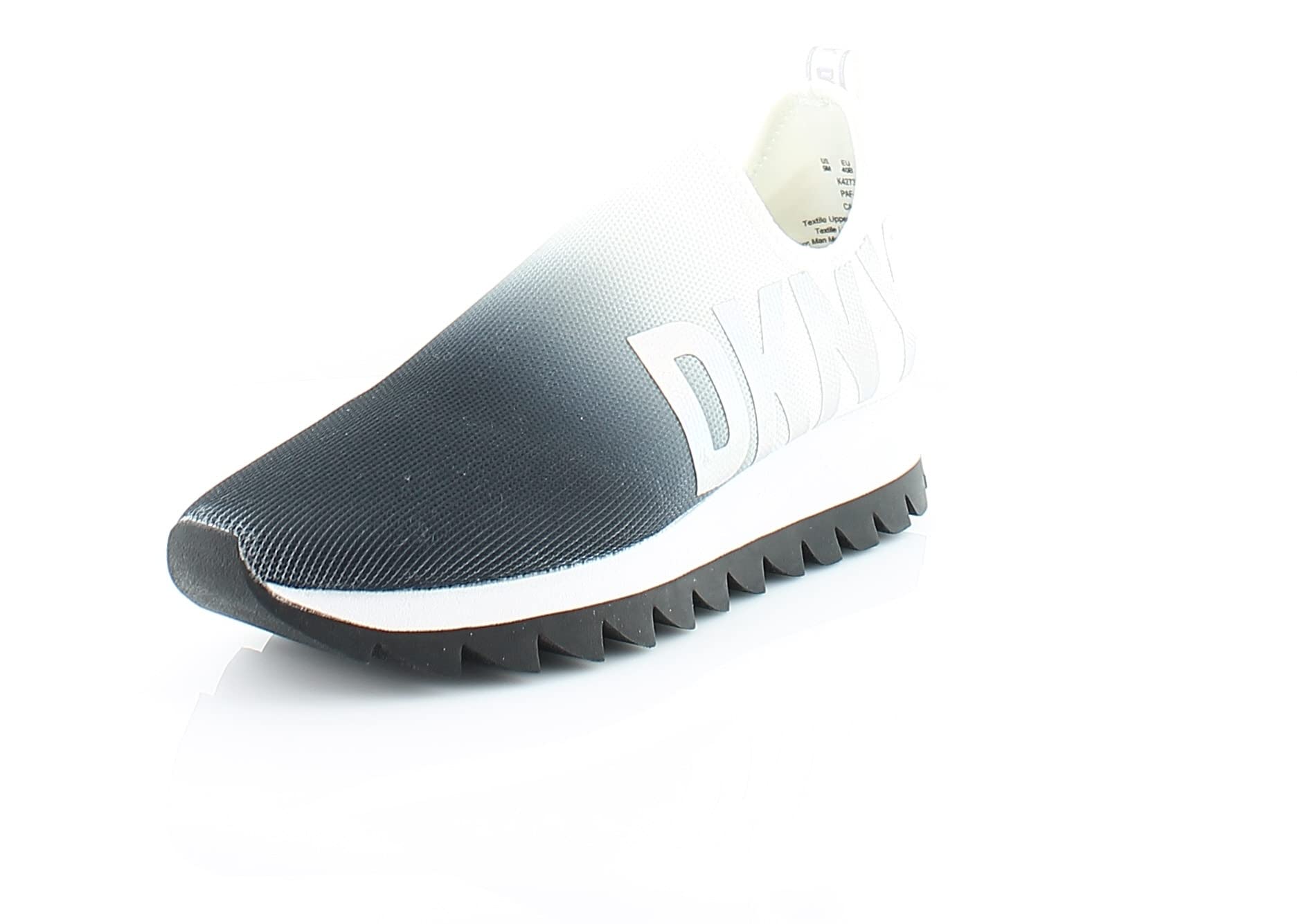DKNY Womens Azer Slip On Running Sock Sneakers B/W 5.5 Medium (B,M)