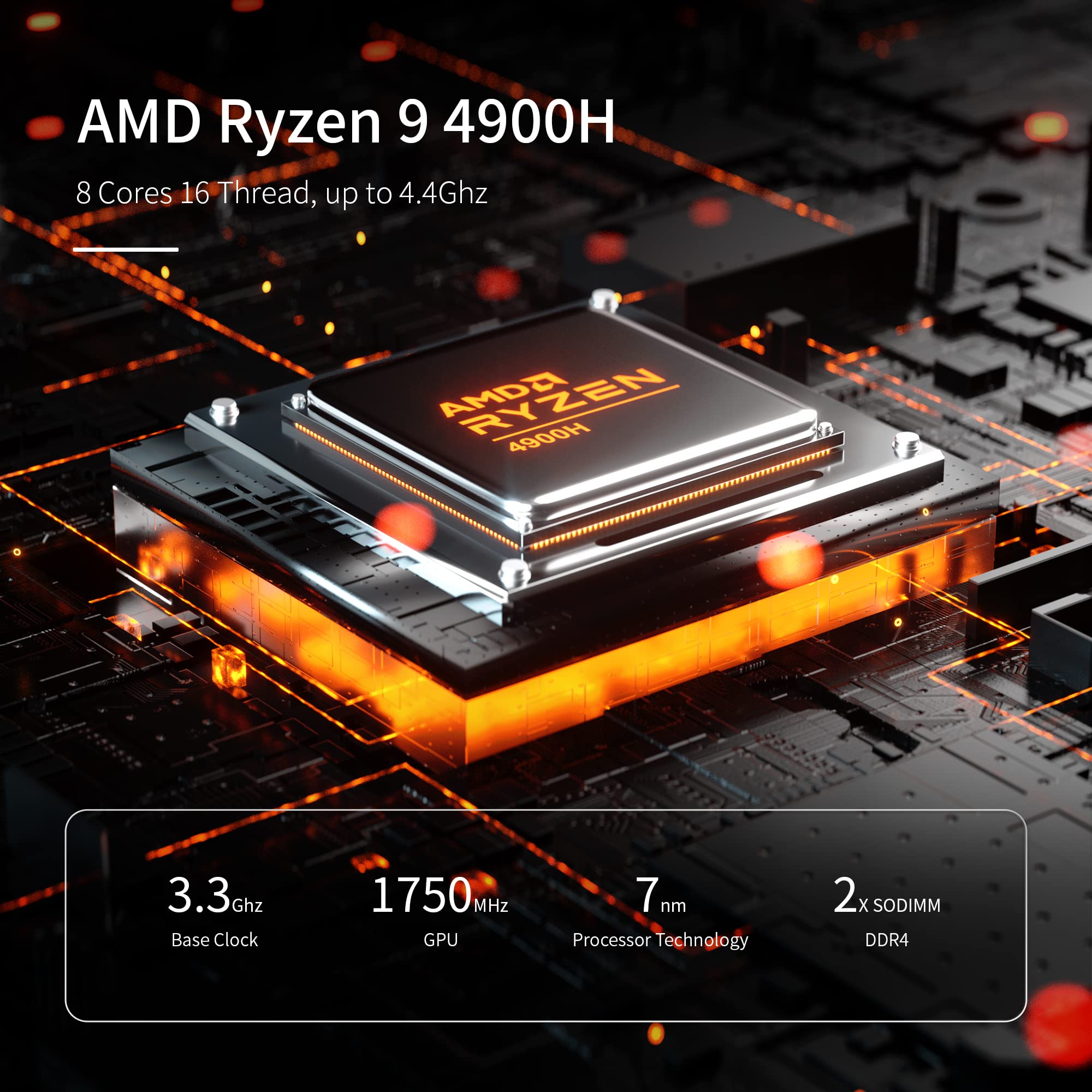 MINISFORUM Elitemini HM90 Mini PC AMD Ryzen 9 4900H Desktop Computer, DDR4 32GB + 512GB SSD, HDMI/DP/USB-C 4K@60Hz Output, 2X RJ45 Port(1000/2500Mbps), AMD Radeon Graphics, 2X HDD Slot Mini Computer