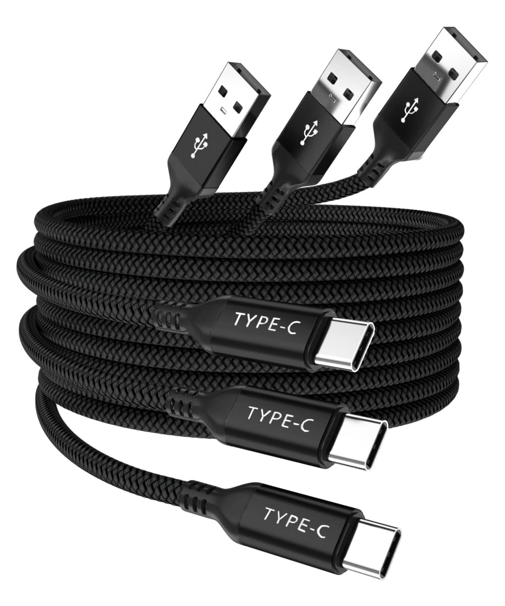 Elebase USB Type C Charger Cable 3 Pack 1.5/3.3/6.6FT,Charging Cord for Samsung Galaxy A02s A03s,A12 A13,A21 A22 A23,A31 A32 A33,A41 A42,A52 A52s A53 A54,A71 A72 A73,Note 10 20,S21 S22 S23 S24