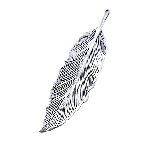 Feather Pendant 925 Sterling Silver with cross vintage