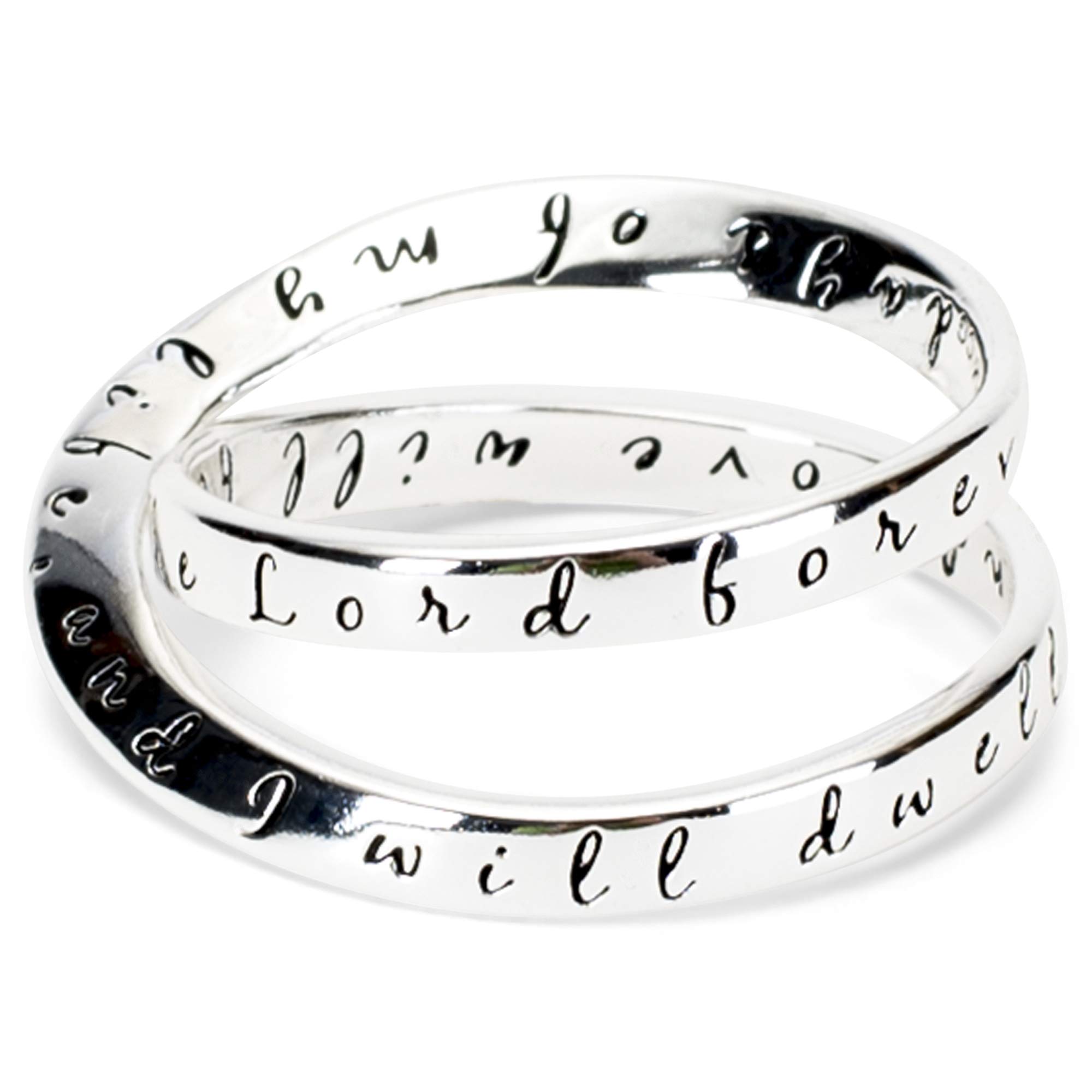 Dicksons Psalms 23:6 Inspirational Women's Double Mobius Silver-Plated Fashion Ring, Size 6