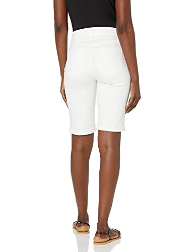 NYDJ Women's Briella Roll Cuff Jean Long Slimming Denim Shorts, Optic White, 14